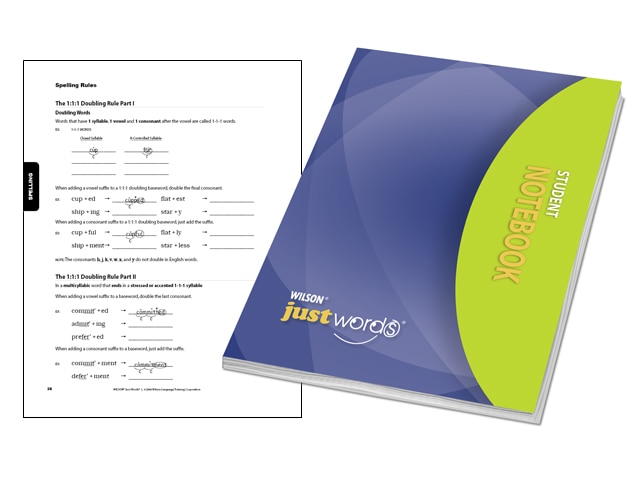 Just Words Student Notebook